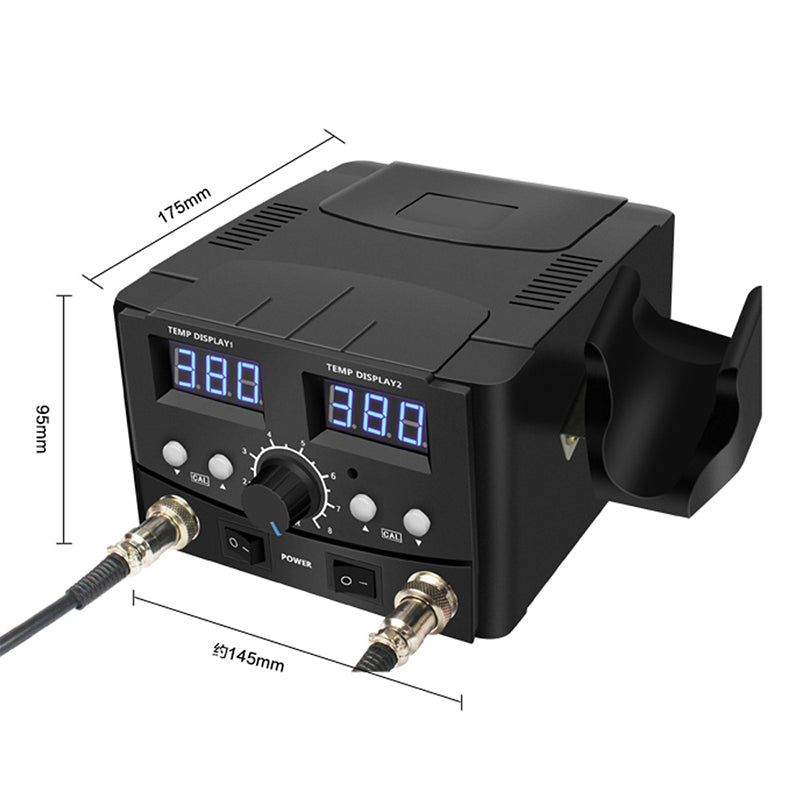Double Digital Display Soldering with Heat Gun Rework Station YCD-8582